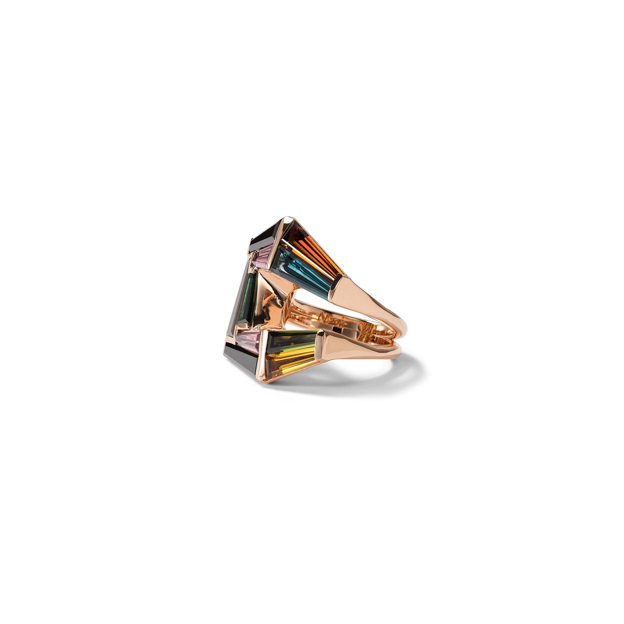 Double Angular Mosaic Ring Golden Tourmaline – Nak Armstrong