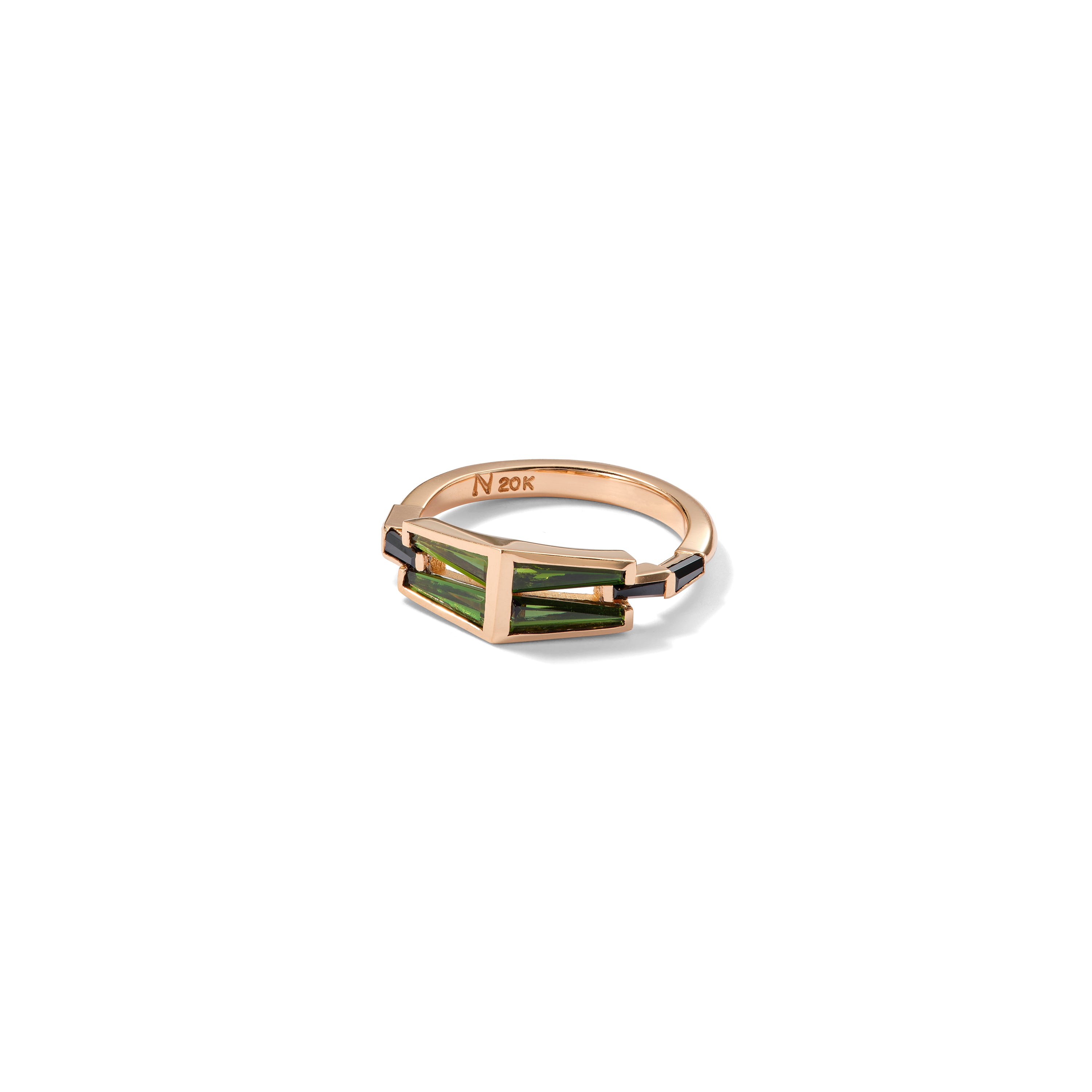 Trapezoid Link Ring - Chrome Tourmaline | Nak Armstrong
